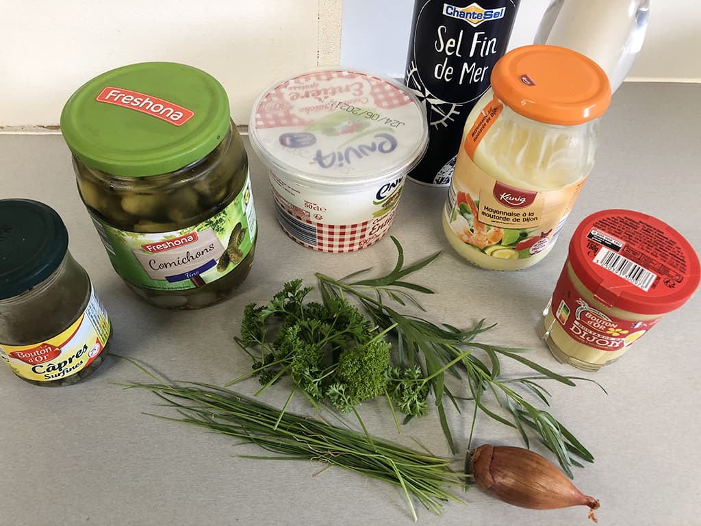 Homemade ravigote sauce